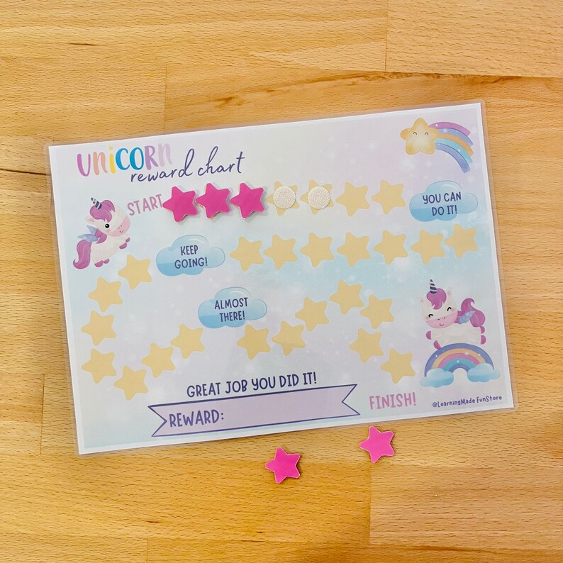 Unicorns Reward Chart Kids Reward Chart Printable Toddler - Etsy