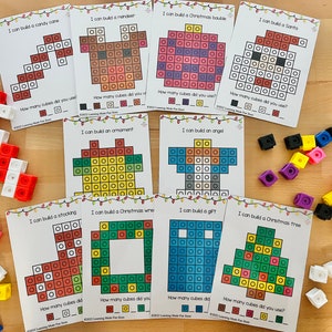 Christmas Snap Cubes Mats: Preschool Math Game (digital Download) - Etsy