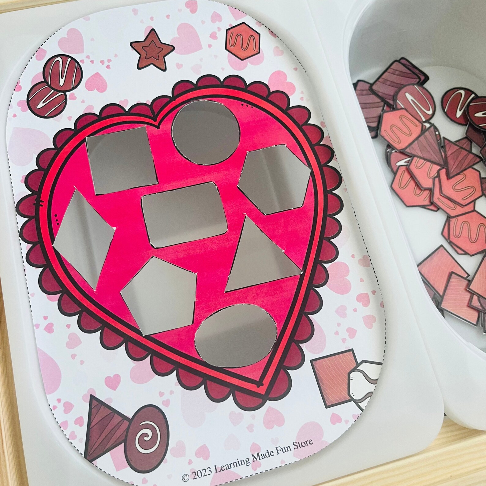 Valentine's Day Chocolate Shape Sorting Flisat Insert (digital Download ...