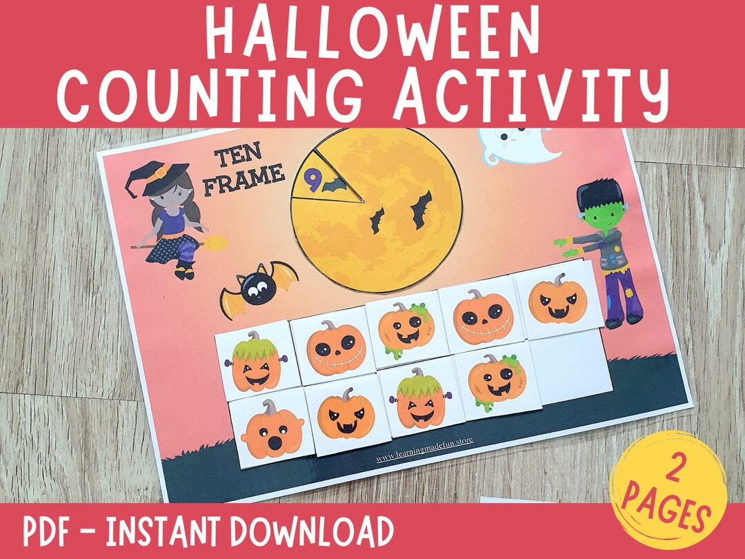 Halloween Counting Activity, Numbers 1-10, Learning Activities Toddler ...