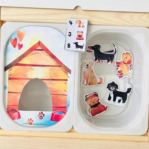 Dogs Counting, Printable Flisat Insert, Trofast Insert, Preschool ...
