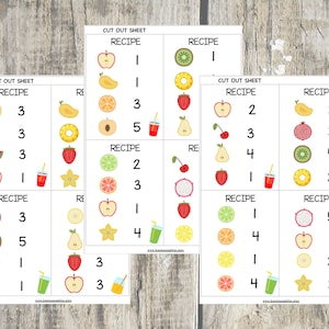 Smoothie Counting Game: Preschool Math Pretend Play (PDF) - Etsy
