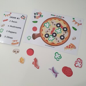 Pizza Counting Preschool Worksheets Printable, Pretend Dramatic Play ...
