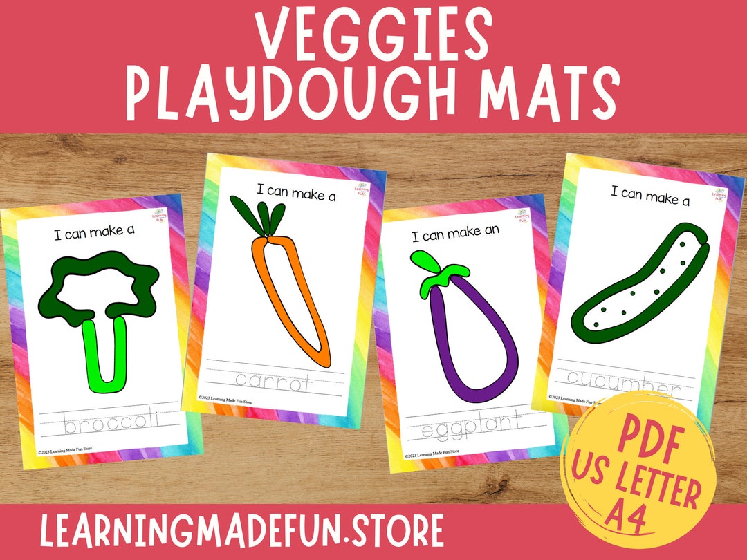 Vegetables Play Dough Mats: Montessori Toddler Activities (digital ...
