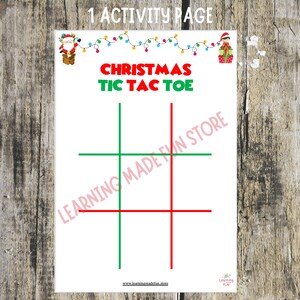 Christmas Tic Tac Toe Printable Game, Printable Christmas Game ...