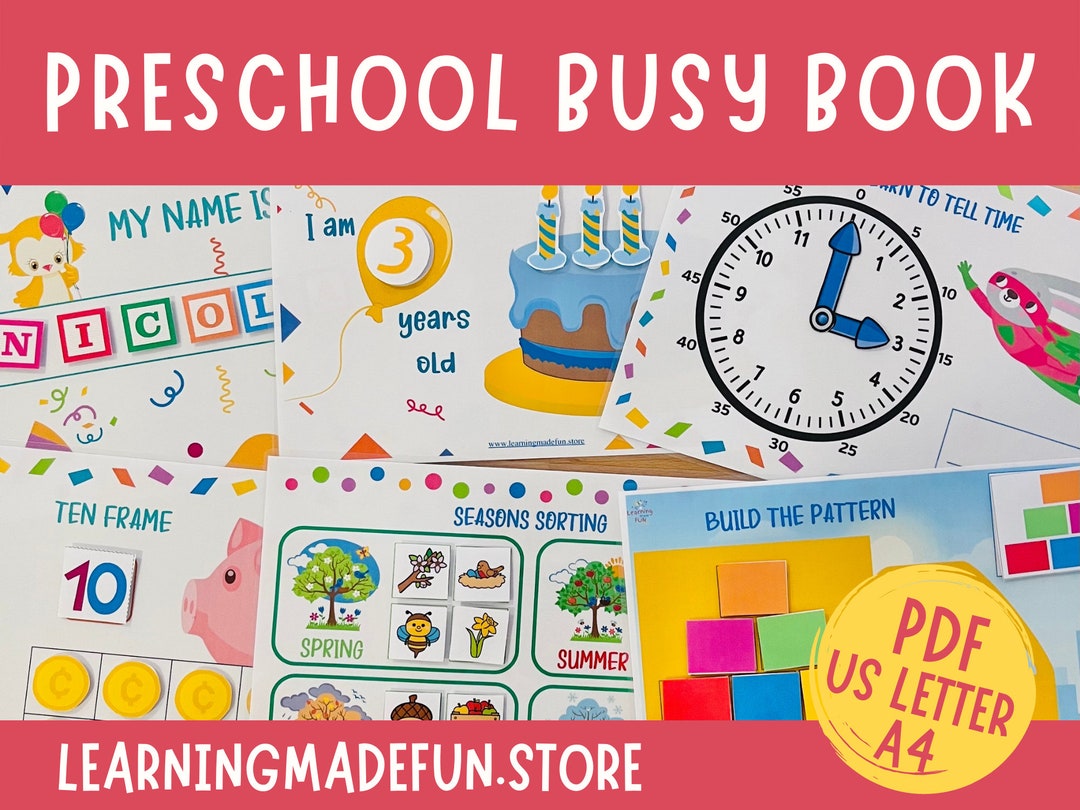 Preschool Learning Binder: Toddler Busy Book Activities (PDF) - Etsy