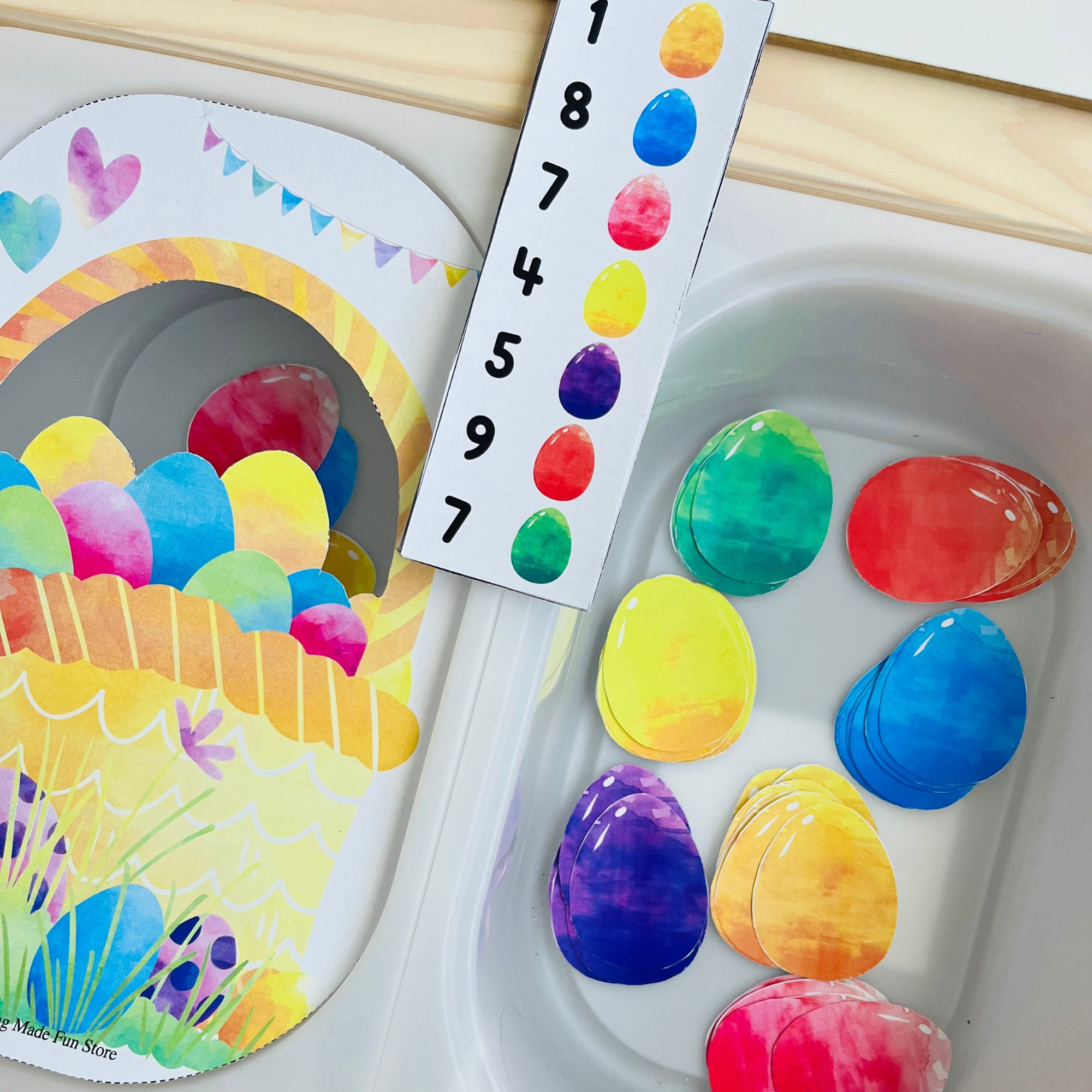 Easter Eggs Color Counting Flisat Insert, Preschool Learning (digital ...