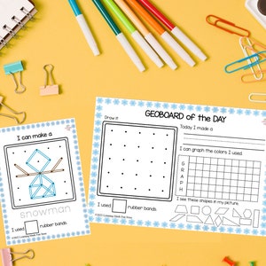 Winter Geoboard Task Cards, Winter Unit Activity Mats, Preschool ...