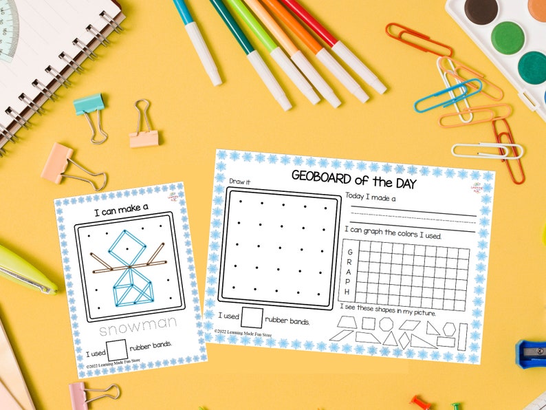 Winter Geoboard Task Cards: Fine Motor Skills Activity (digital ...