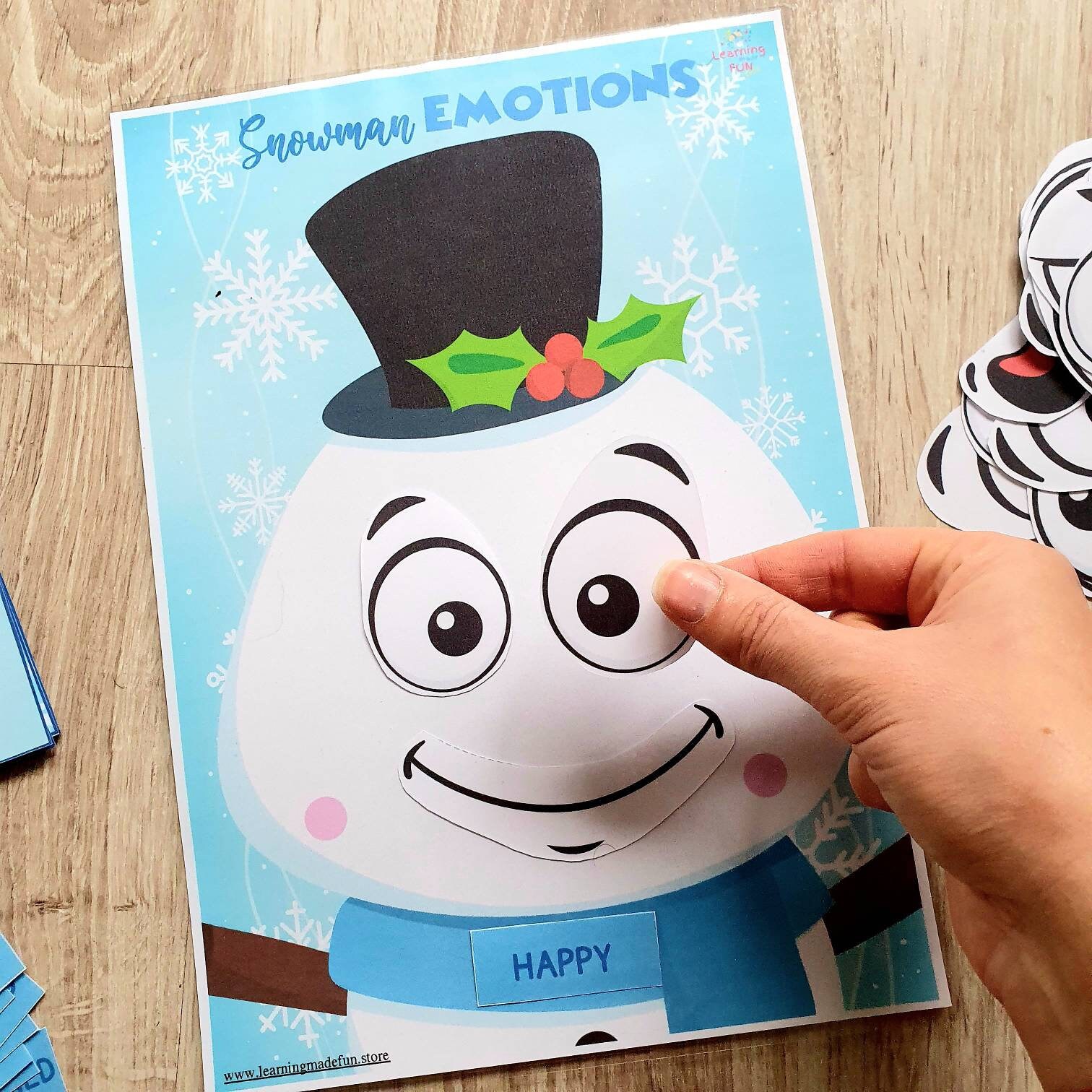 Snowman Emotions and Feelings Winter Printable Activity for | Etsy