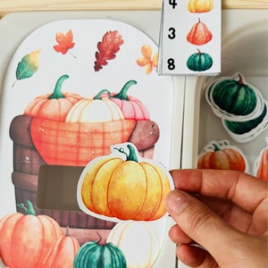 Pumpkins Counting, Printable Flisat Insert, Trofast Insert, Preschool ...