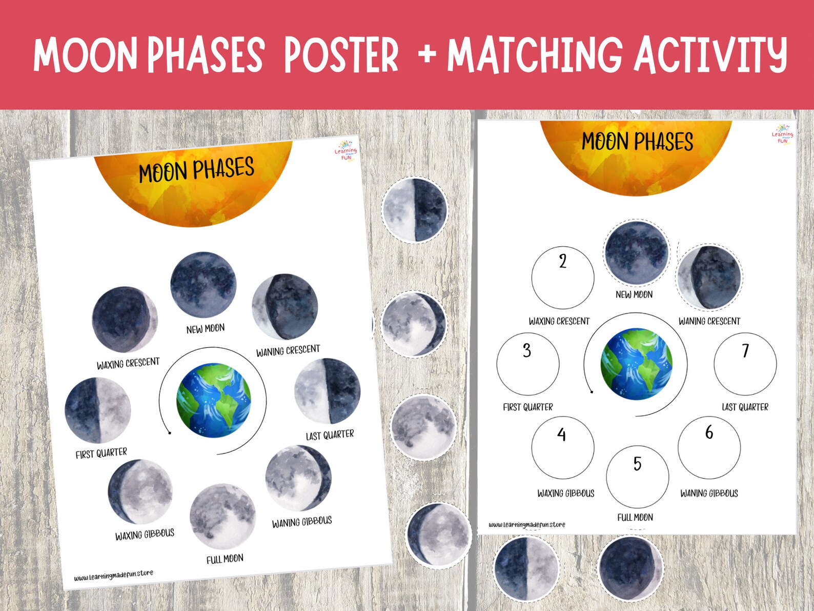 Moon Phases Unit Study Phases of the Moon Learning Activity - Etsy