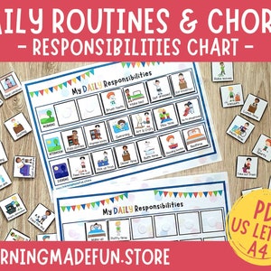 Chore Chart Kids, Daily Routine, Printable Rhythm Chart, Daily ...