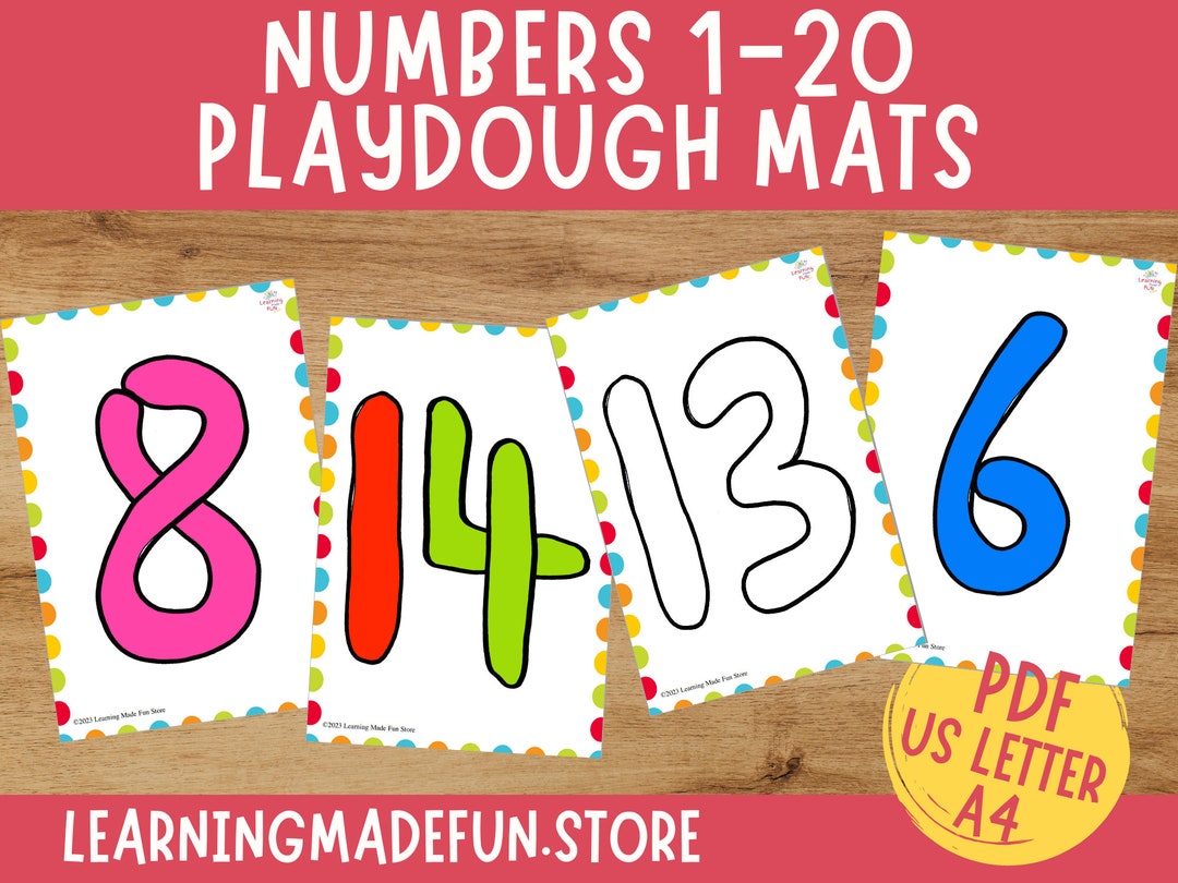 Numbers 1-20 Play Doh Cards Toddler Activities Number Play Dough Mats ...