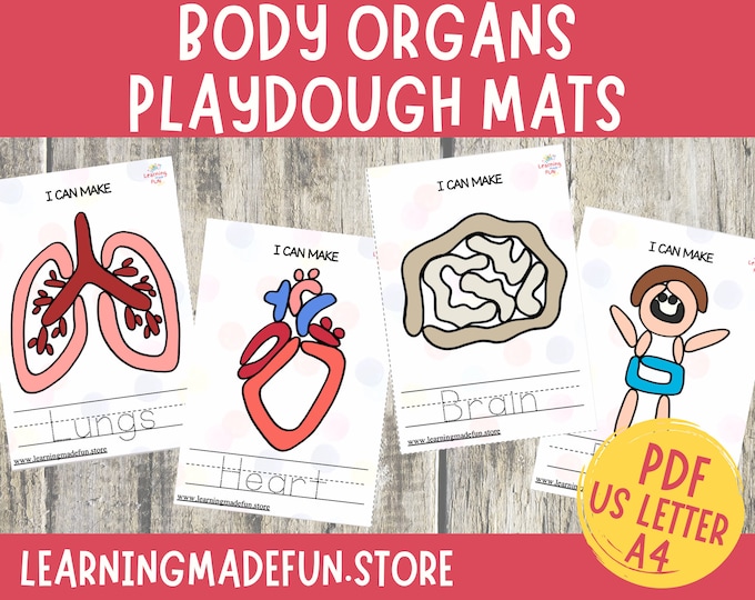 Human Organs Play Dough Mats Fine Motor Skills Preschool Printables ...