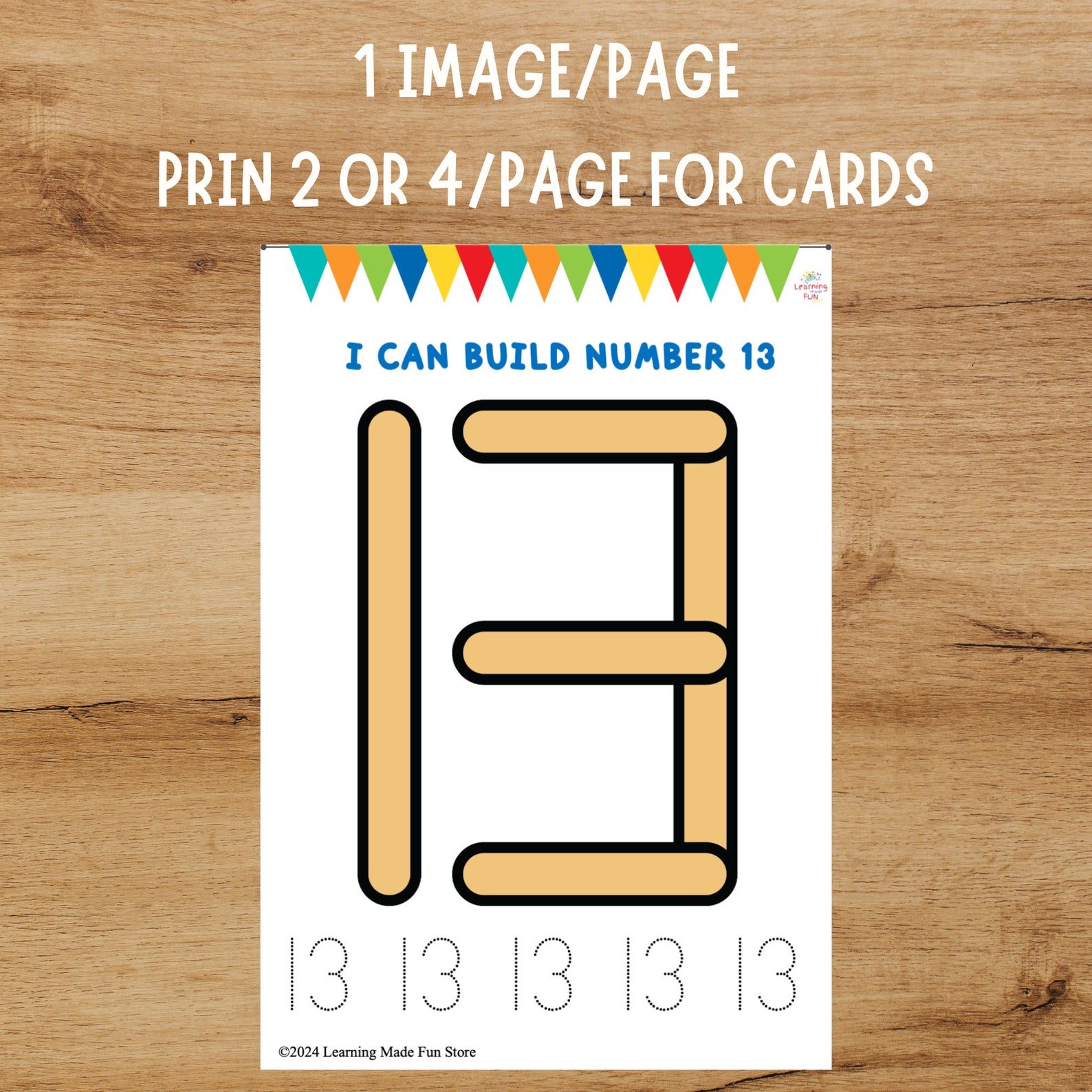 Popsicle Stick Number Formation Flashcards: Math Learning (PDF) - Etsy