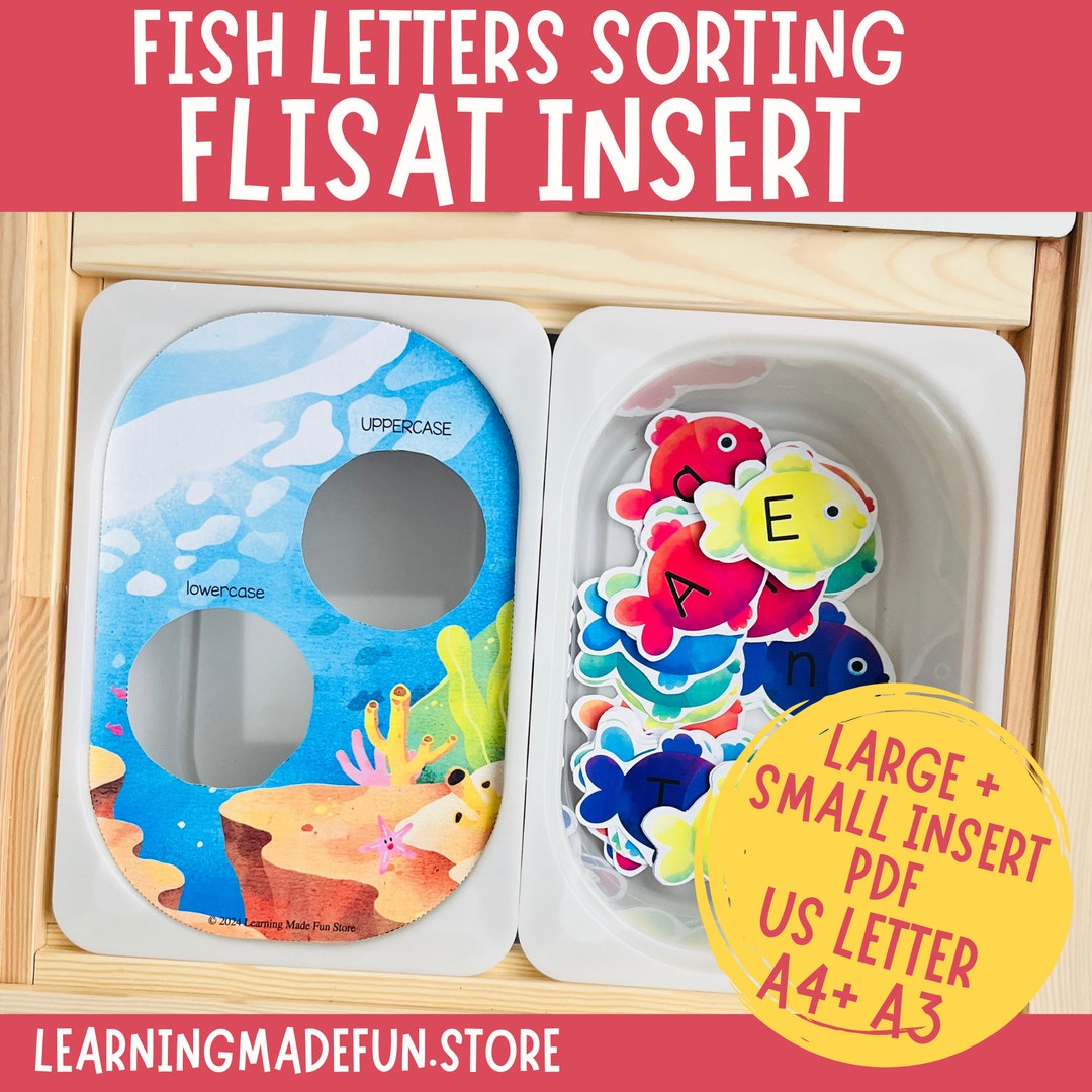 Fish Sorting Letters Printable Flisat Insert, Trofast Insert, Preschool ...