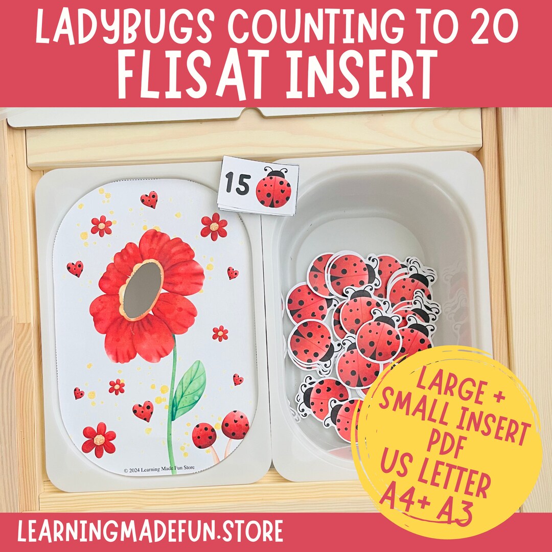 Ladybug Counting Flisat Insert, Spring Sensory Table (printable) - Etsy
