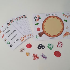 Pizza Counting Preschool Worksheets Printable, Pretend Dramatic Play ...