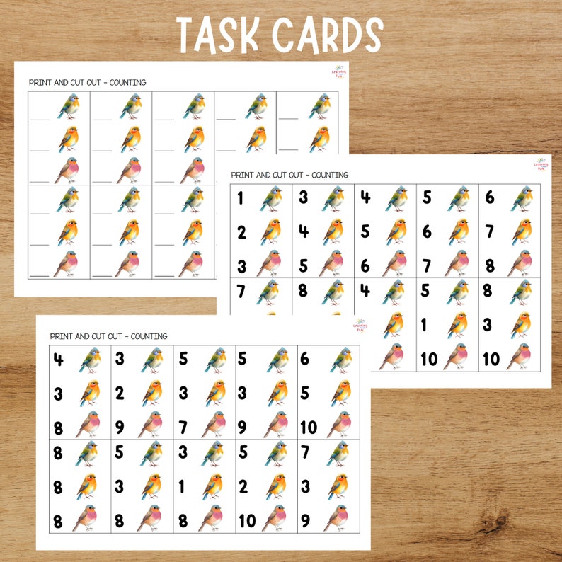 Birds Counting, Printable Flisat Insert, Trofast Insert, Preschool ...