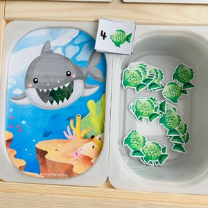 Feed Shark Counting to 20, Printable Flisat Insert, Trofast Insert ...