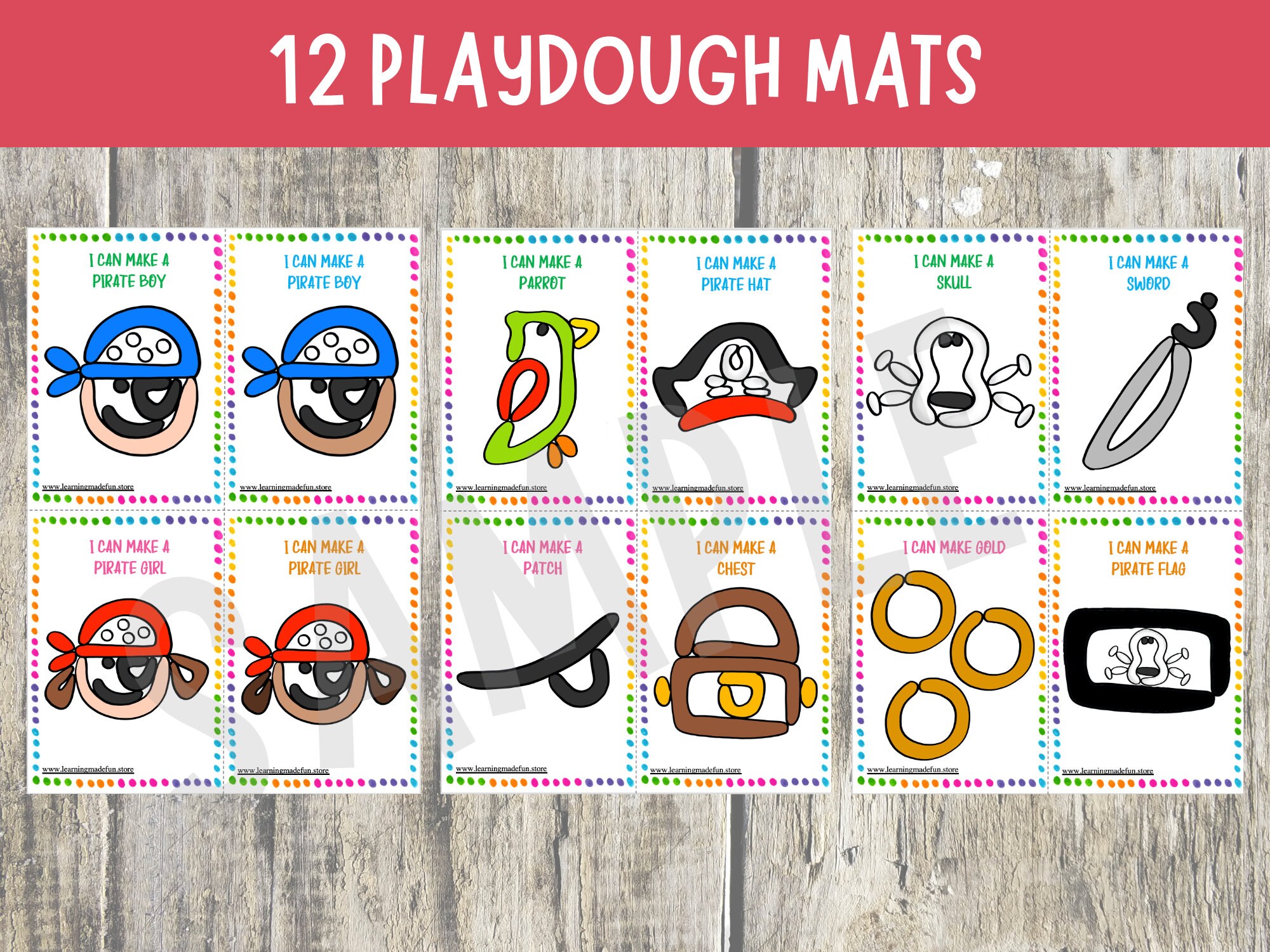 Pirates Play Dough Mats: Fine Motor Skills Activity (digital Download ...