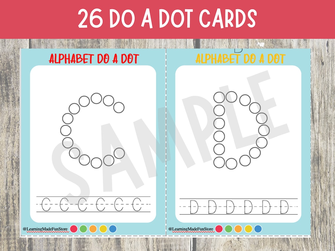 Dot the Letters Activity Preschool A-Z Do A Dots Worksheets - Etsy