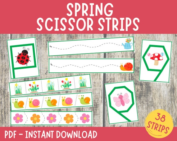 Spring Scissor Strips Preschool Scissor Skills Practice - Etsy