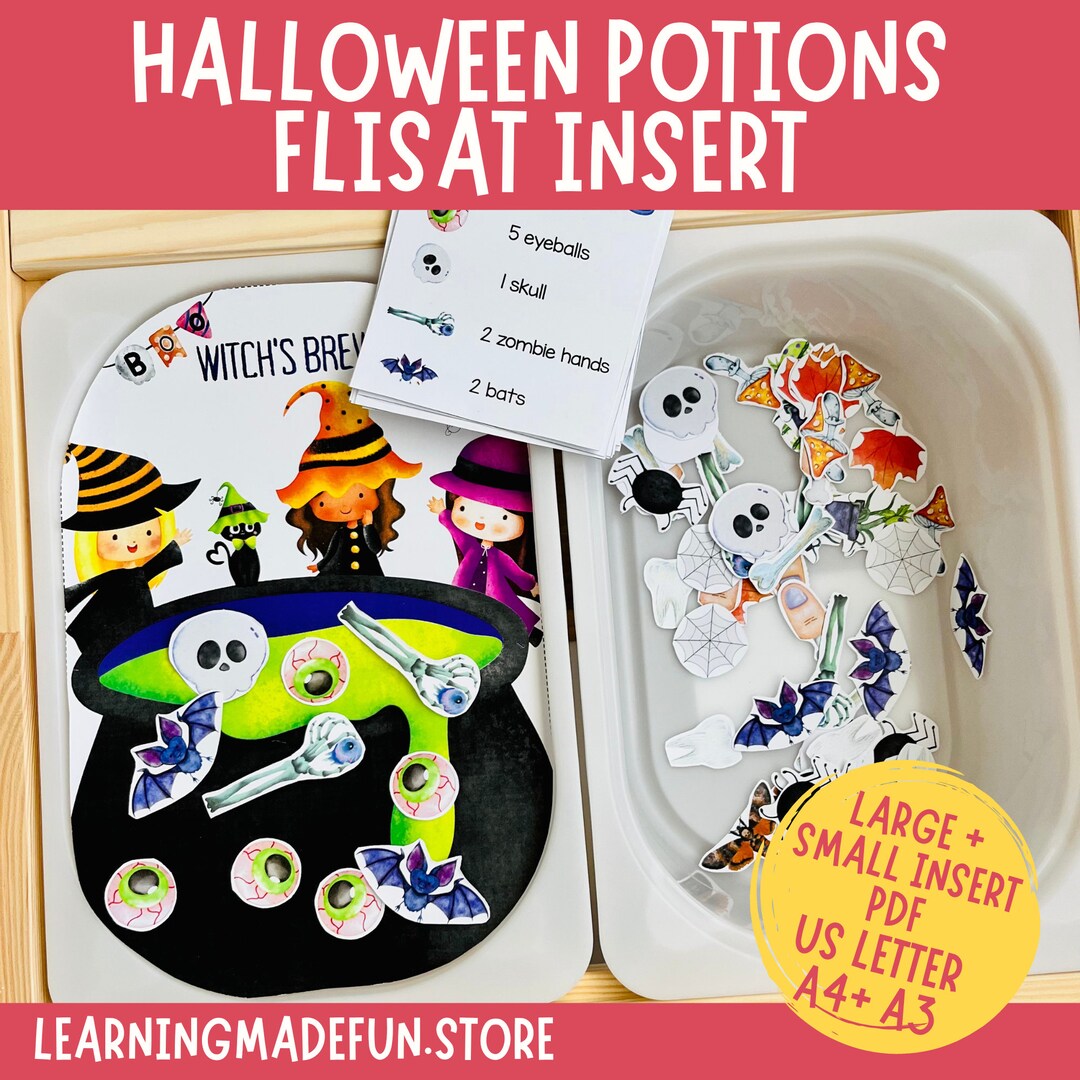 Halloween Potions Flisat Insert, Trofast Insert, Flisat Printable ...