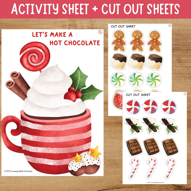Christmas Hot Chocolate Counting Game: Preschool Math (digital Download ...