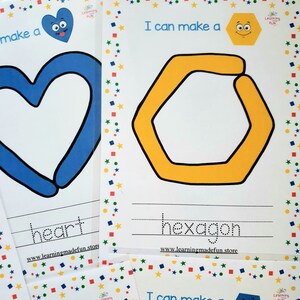 2D Shapes Play Dough Mats, Printable Play Doh Toddler Activities ...