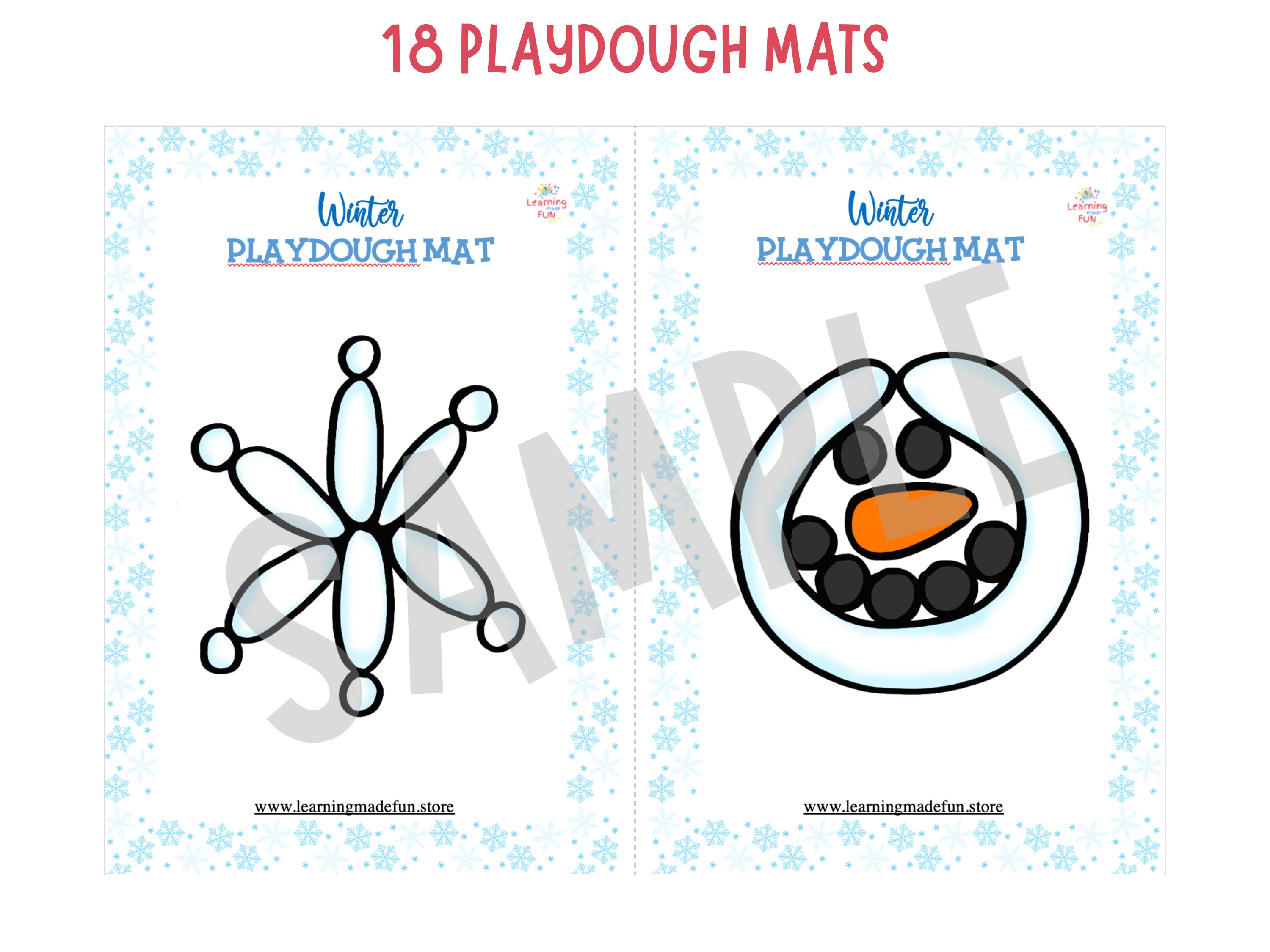 Winter Play Dough Mats Printable Play Doh Toddler Activities - Etsy