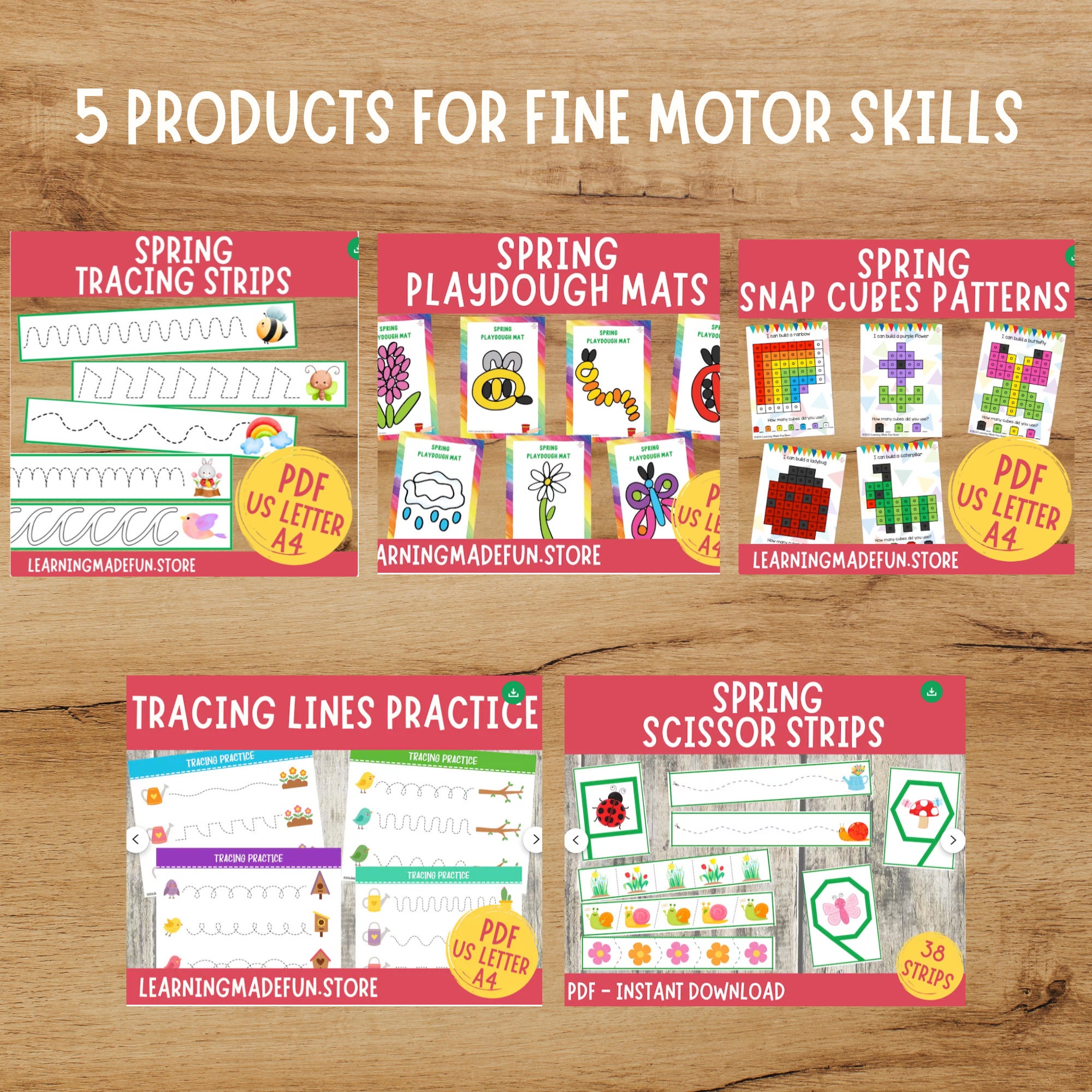 Spring Fine Motor Skills Bundle: Preschool Activities (digital Download ...