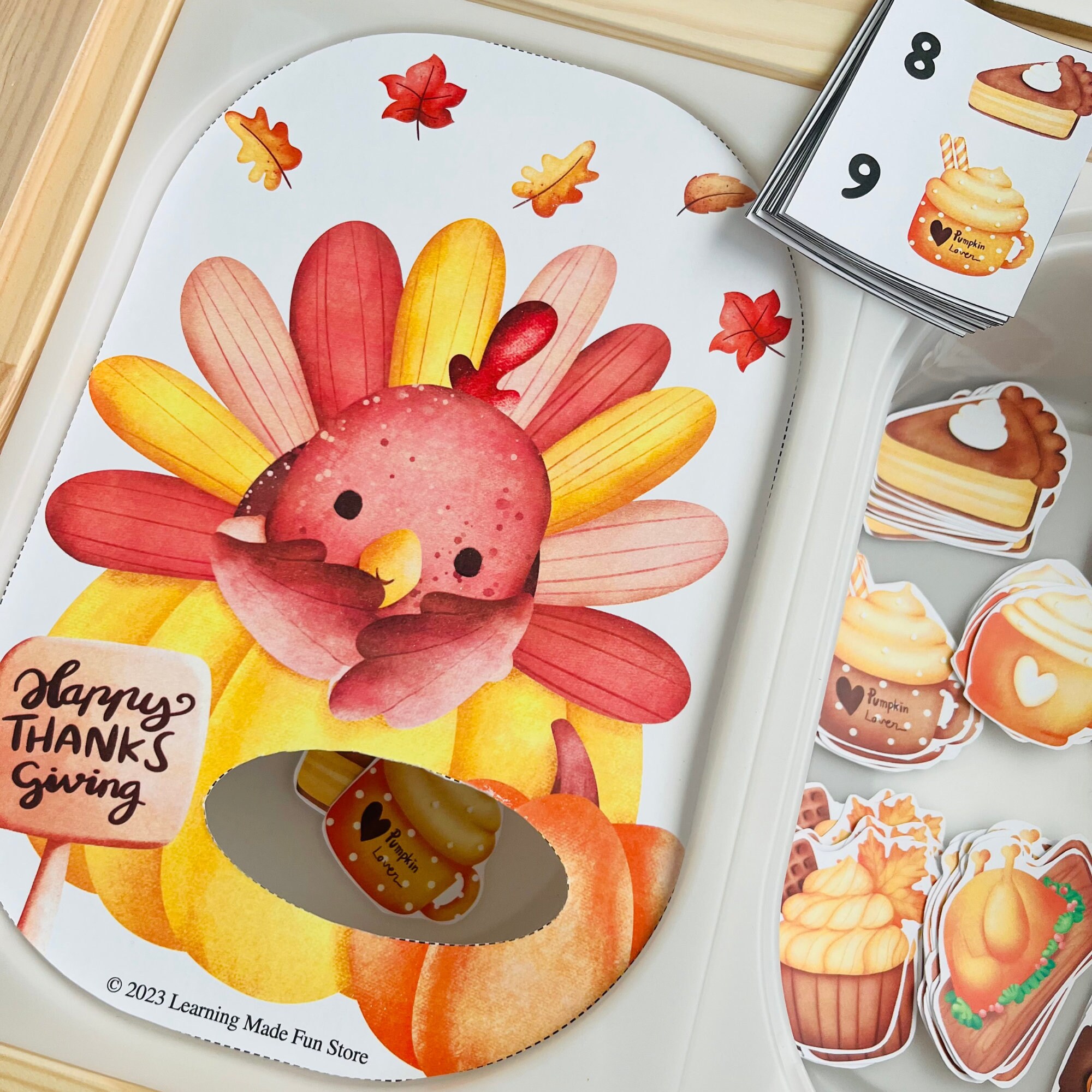 Thanksgiving Counting Printable Flisat Insert, Trofast Insert ...