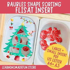 Christmas Shapes Sorting Printable Flisat Insert, Trofast Insert ...