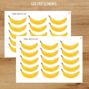 Feed the Monkey Counting Flisat Insert, Preschool Learning (digital ...