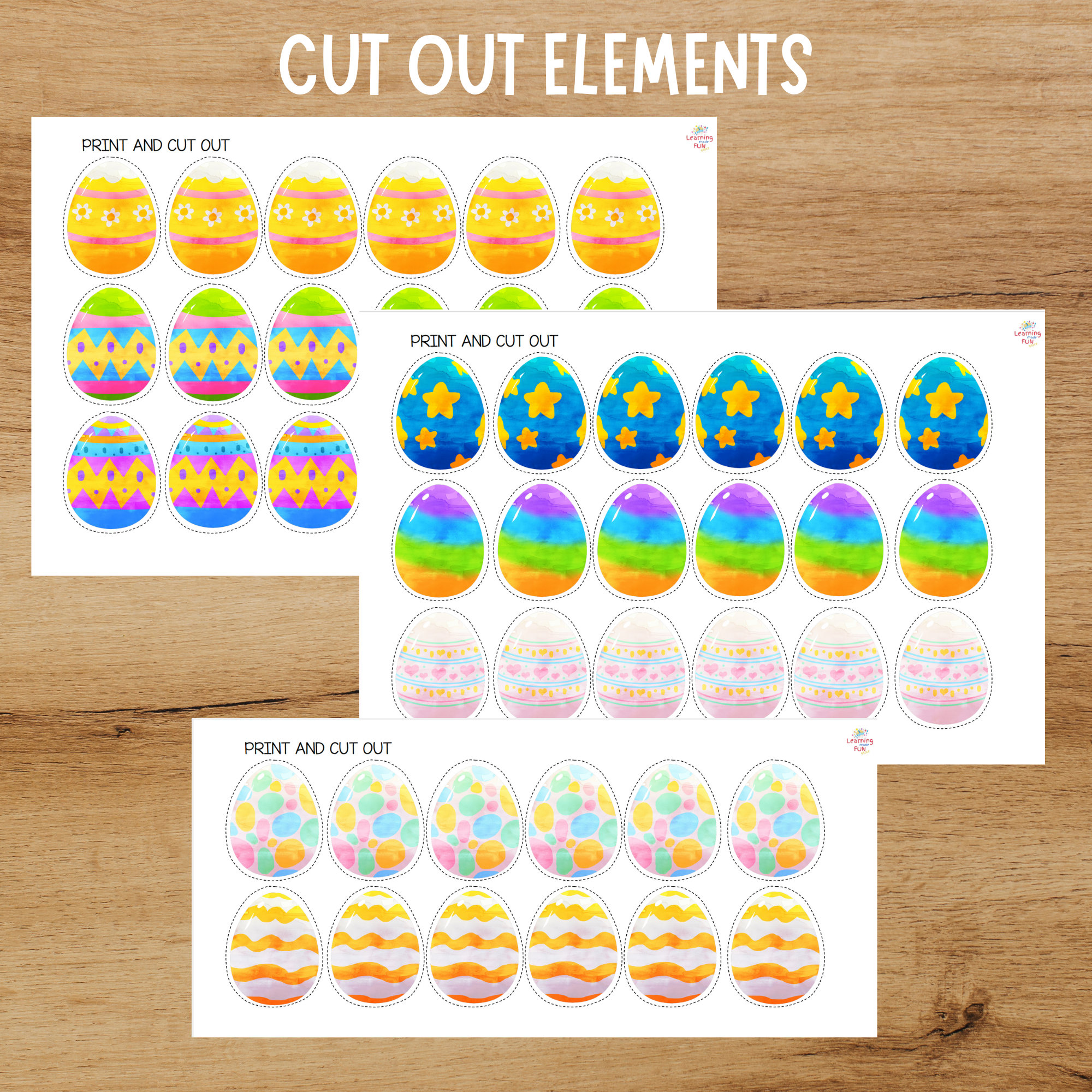 Easter Egg Pattern Sorting Flisat Insert, Toddler Preschool (printable ...