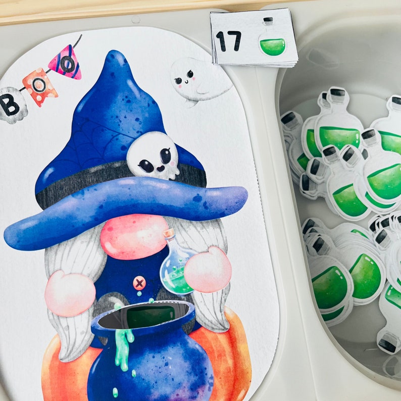 Halloween Potion Counting to 20 Printable Flisat Insert, Trofast Insert ...