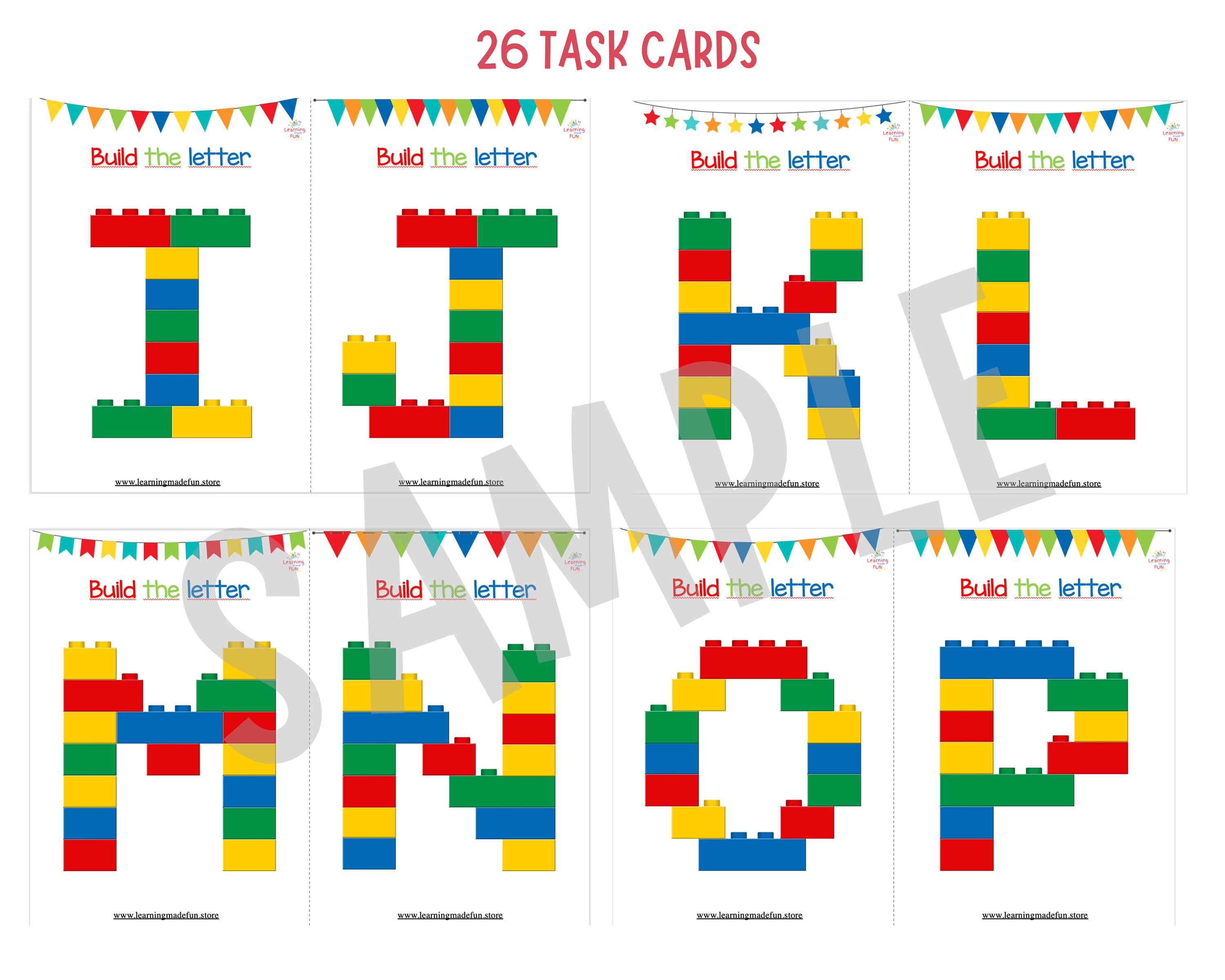 Alphabet Brick Task Cards ABC Building Cards Fine Motor - Etsy