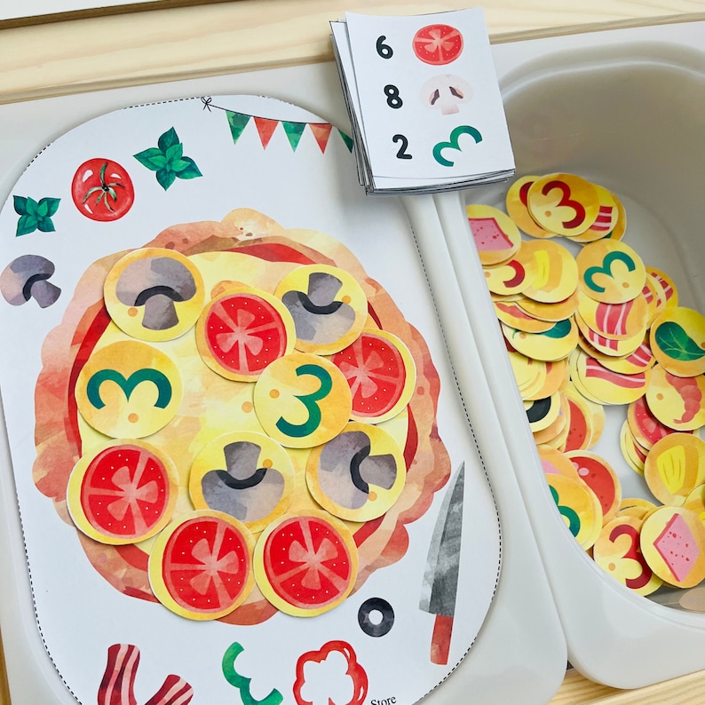 Pizza Counting Flisat Insert, Pretend Play Learning (printable) - Etsy