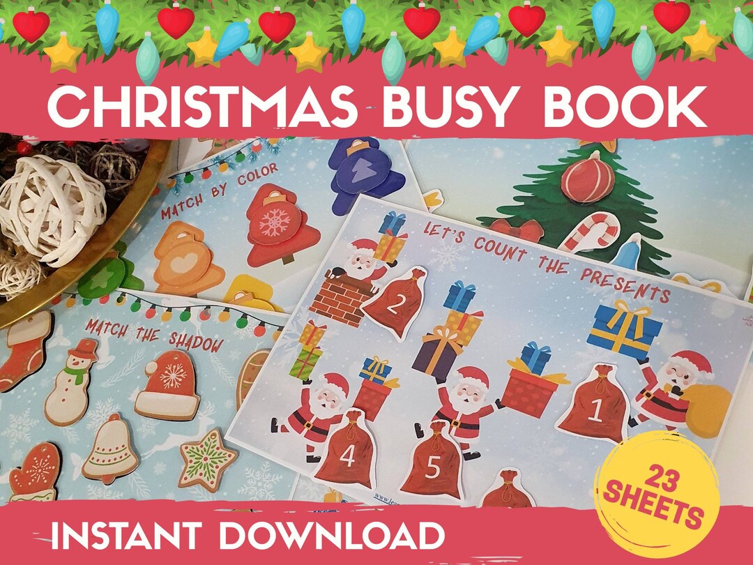Christmas Busy Book, Busy Book Printable, Learning Binder, Preschool ...