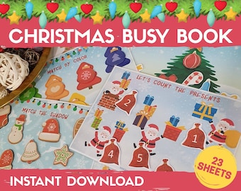 Christmas Busy Book Printable, Busy Book for Toddler, Christmas Busy ...