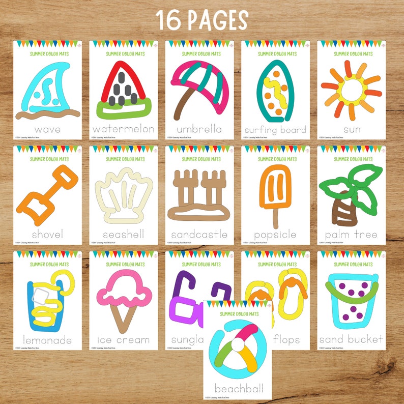 Summer Play Dough Mats: Fine Motor Skills, Toddler Activities (PDF) - Etsy