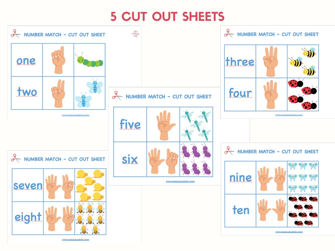Number Match Printable Activity Preschool Math Number Sense | Etsy