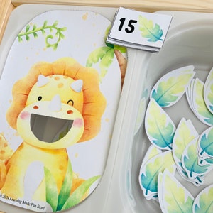 Feed the Dino Flisat Insert, Dinosaur Counting Activity, Printable ...