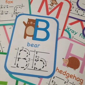 Alphabet Tracing Printable Flashcards, ABC Flashcards, Handwriting ...