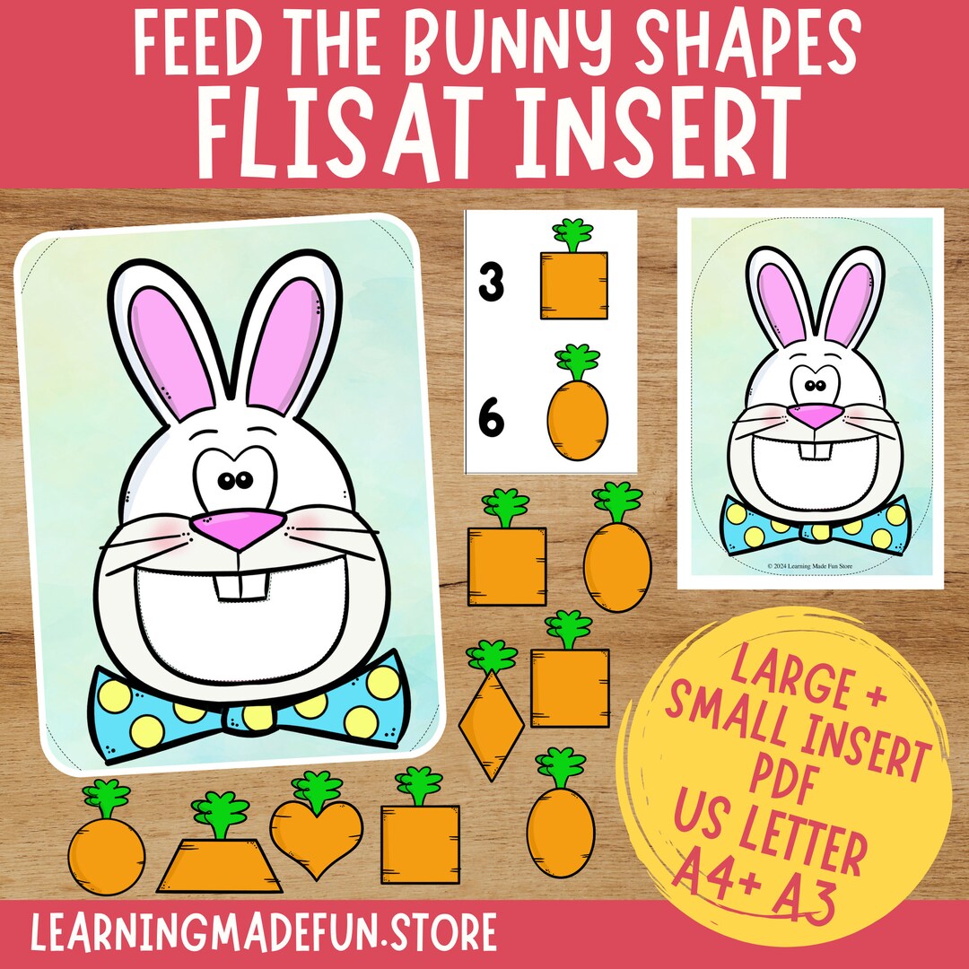 Feed the Bunny Shapes Printable Flisat Insert, Trofast Insert ...