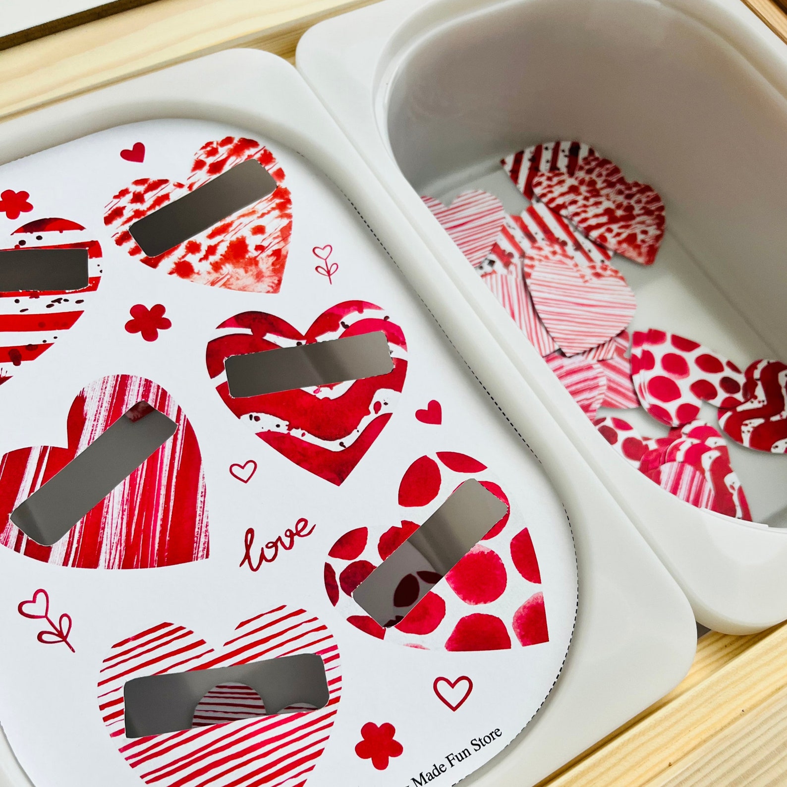 Valentines Heart Pattern Sorting Flisat Insert, Preschool Learning ...