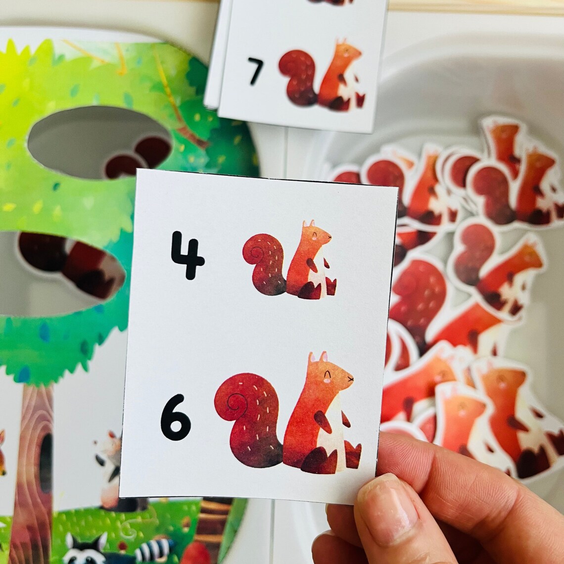 Squirrels Sort by Size, Printable Flisat Insert, Trofast Insert ...