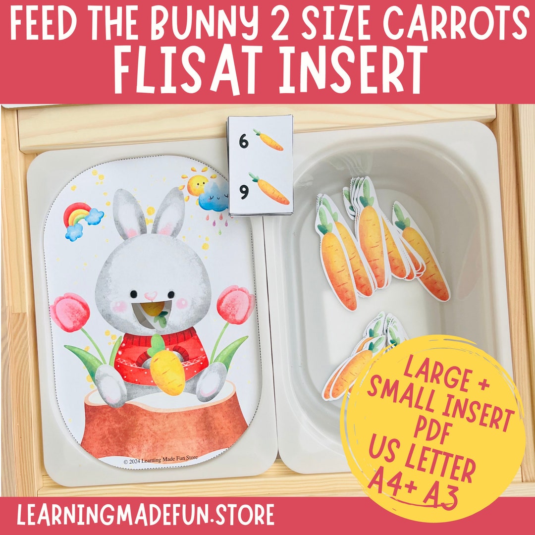 Feed the Bunny Flisat Insert, Size Sort, Counting Activity, Printable ...
